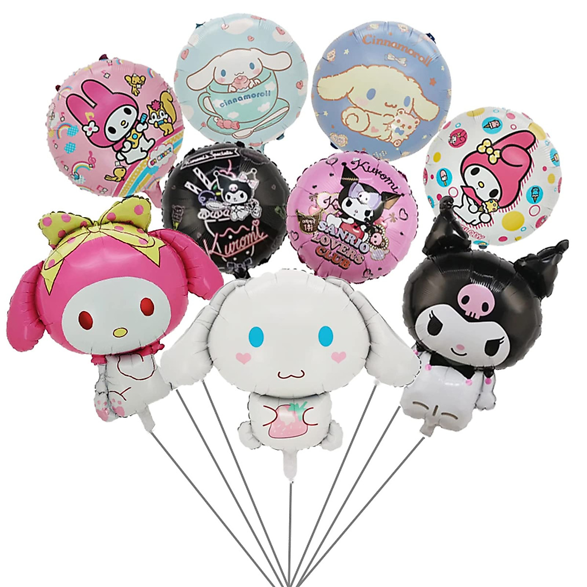 9Pcs Cute Anime Party Decoration Balloons,Aluminum Film Material Double Sided Balloons,Anime Theme Party Supplies,Kawaii Birthday Party Ballons (9PCS)