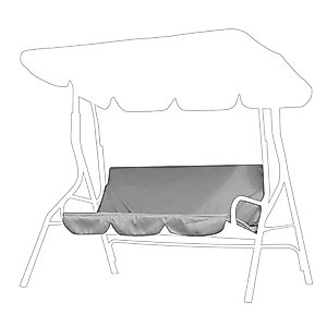 Oumefar Swing Cushion Cover, 3 Seater Chair Waterproof Cushion Replacement Swing Seat Cover for Patio Garden Yard(Grey)