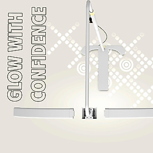 Hi_friend Eyelash LED Floor Light, Half Moon Lamp for Lash Extension, Lighting for Beauty, Skincare, Lashes, Eyebrows, Filming Content Creation (White)