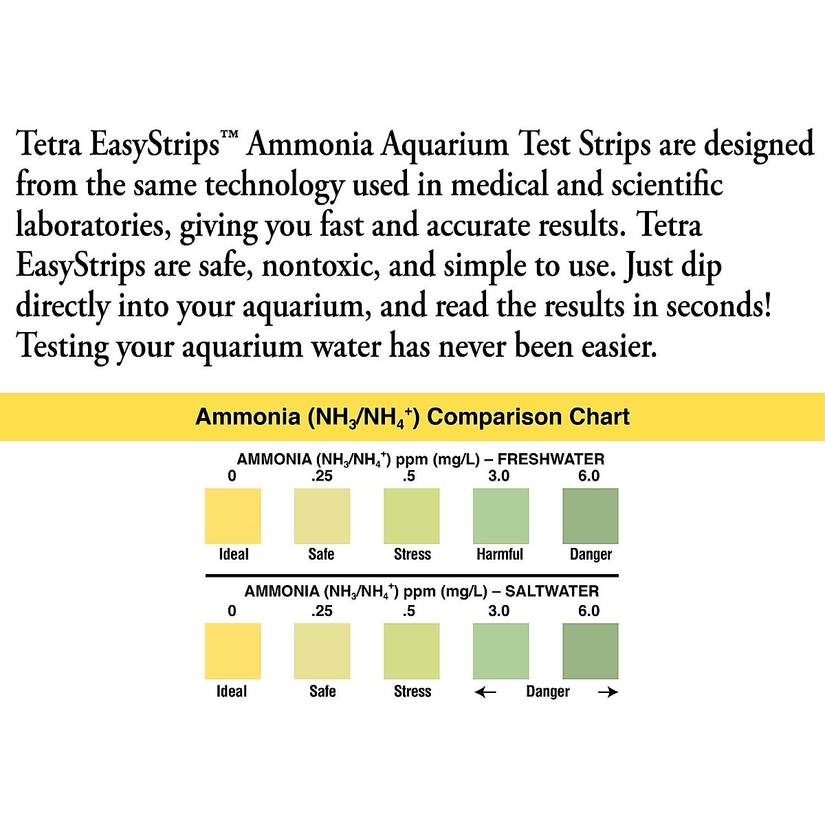 Tetra Non-Toxic Ammonia Test Strips - 100 Count (Pack of 10)