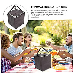 SOLUSTRE Crock Insulated Bag Insulated Tote Bag Insulated Lunch Bag Pizza Insulated Bag Pizza Carrier Bag Grocery Shopping Bags Insulated Catering Bag Grocery Bags Insulated Cloth Coffee