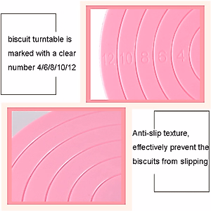 16 Pcs Cookie Decorating Kit Cookie Turntable Decorating Supplies with 2 Acrylic Cookie Turntable 6 Cookie Scribe Needle and 2 Silicone Mesh Mats 6 Cookie Decoration Brushes