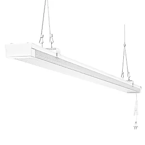 FAITHSAIL 4FT LED Shop Light, 40W LED Utility Light with Plug, 4000 LM, 4000K, 48 Inch LED Garage Light with Hanging Chain for Garage, Basement, Workshop, Hanging or Flush Mount, Non-Linkable, 1 Pack