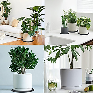 Yukfona Ceramic Plant Saucer Pot Tray 10 Inch, Planter Saucers 4 5 6 7 8 9 10 11 12 13 Inch for Indoors Outdoor, Durable Sturdy Flower Drainage drip Water Tray for Glazed Pots Base (10.7 Inch-White)