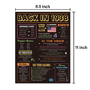 Ulbeelol Big Birthday Card, Back in 1938 Card, Oversize 86th Bday Card for Aunt, Classic 86th B-day Card for Parents Mom Dad Grandma Grandpa...