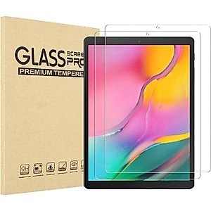 Lnuyefn [2 Pack] Screen Protector For Galaxy Tab A 10.1 Inch 2019 Model SM-T510/T515/T517, Tempered Glass Screen Film Guard For Samsung Tablet Tab A 10.1 Anti-Scratch 9H Hardness Bubble-free Clear