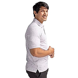 Cutter & Buck Men's Drytec Cotton+ Jersey 35+ UPF Advantage Space Dye Polo Shirt, Elemental Grey, 2X Big