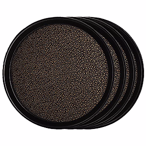 Frcctre 4 Pack Restaurant Serving Tray, 12 Inch Plastic Round Serving Trays Non-Slip Cafeteria Trays, Fast Food Tray Food Serving Trays Server Tray for Home, Party, Events