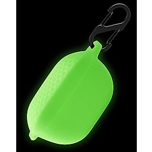 Geiomoo Silicone Case Compatible with JBL Vibe 100 TWS, Protective Cover with Carabiner (Luminous Green)