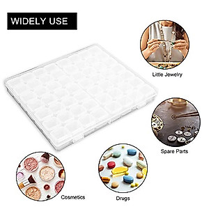 Nail Art Tool Jewelry Storage Box, 56 Grids Plastic Nail Art Storage Box Organizer Container with Removable Dividers Case for DIY Art Craft