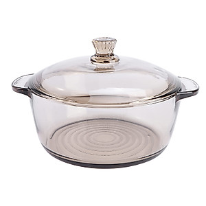 DOITOOL Glass Saucepan with Cover Heat-Resistant Glass Pot and Pan with Lid, Clear Glass Cooking Pot Cookware Set for Pasta, Noodle, Soup & Baby Food