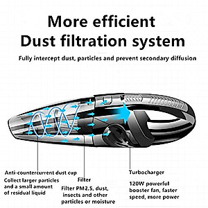 DJW car Vacuum Cleaner, Wireless car Dry and Wet Vacuum Cleaner Home Handheld Vacuum Cleaner