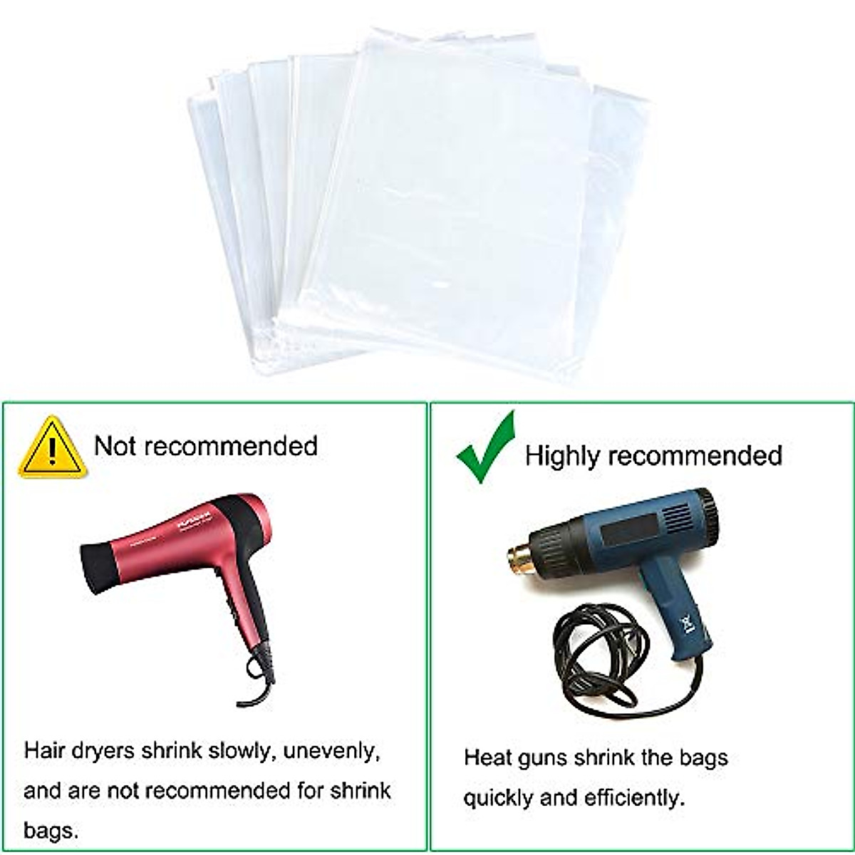 LazyMe Clear Basket Cellophane Shrink Bags, 24x30 inch, Shrink Wrap Bags Large, Clear, 20pcs