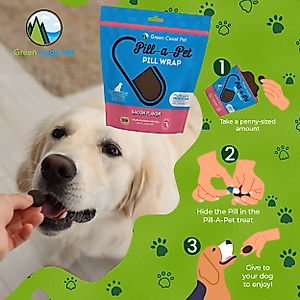 Green Coast Pet Pill-a-Pet Pill Wrap for Dogs Bacon Flavor | Made in USA | Probiotics | 60 Wraps