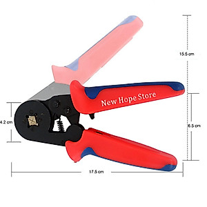 Crimper Tool Kit, Crimp Ferrule Including 800pcs Insulated Wire Terminals New Hope Store Self Adjusting Crimping Plier Set Tool Guage HSC8 6-4A 0.25-6mm², 23-10 AWG Red