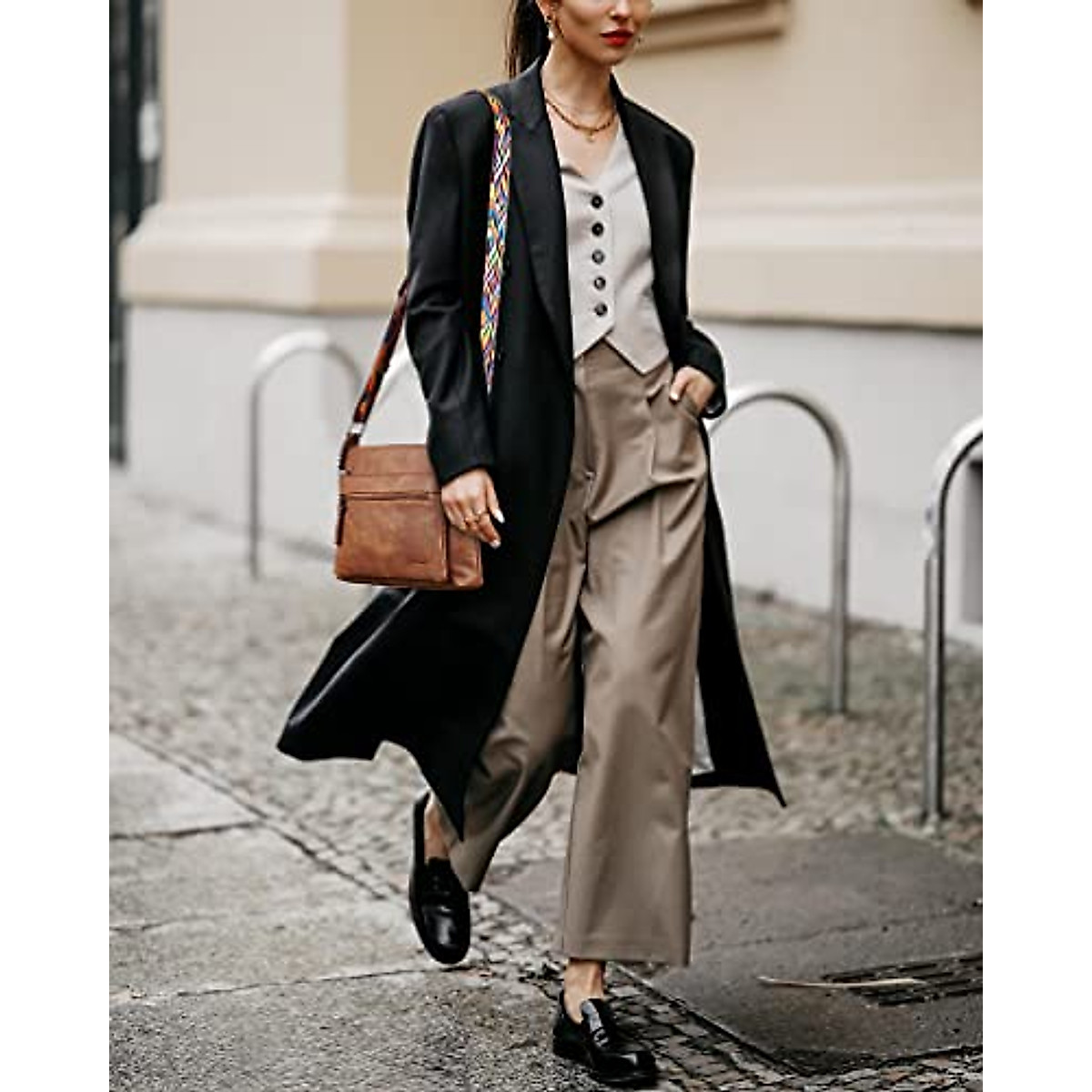 MASINTOR Crossbody Purses for Women Crossbody Bag, Triple Zip Pockets Adjustable Wide Strap, Soft Leather Medium Women's Crossbody Handbags