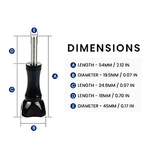 MaximalPower Replacement Thumbscrew 45mm Long for GoPro Hero 1 2 3 3+ 4 Action Camera | Camera Mounts & Accessories for Travel Vlogs Livestream Filming Photography (Combo A)