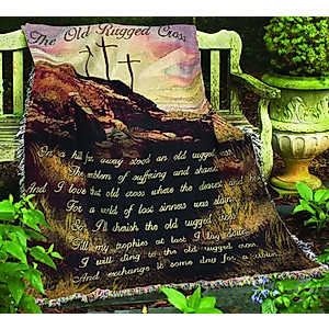 Manual Inspirational Collection 50 x 60-Inch Tapestry Throw, Old Rugged Cross