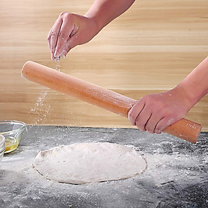 Etens Rolling Pin 18 Inch, Professional Dowel Wood Rolling Pins for Baking Pasta Pizza Pie and Cookie, Wooden Dough Roller Pin ¨C Baking Supplies Tools (Straight Style, Large 1.75 Inch Diameter)