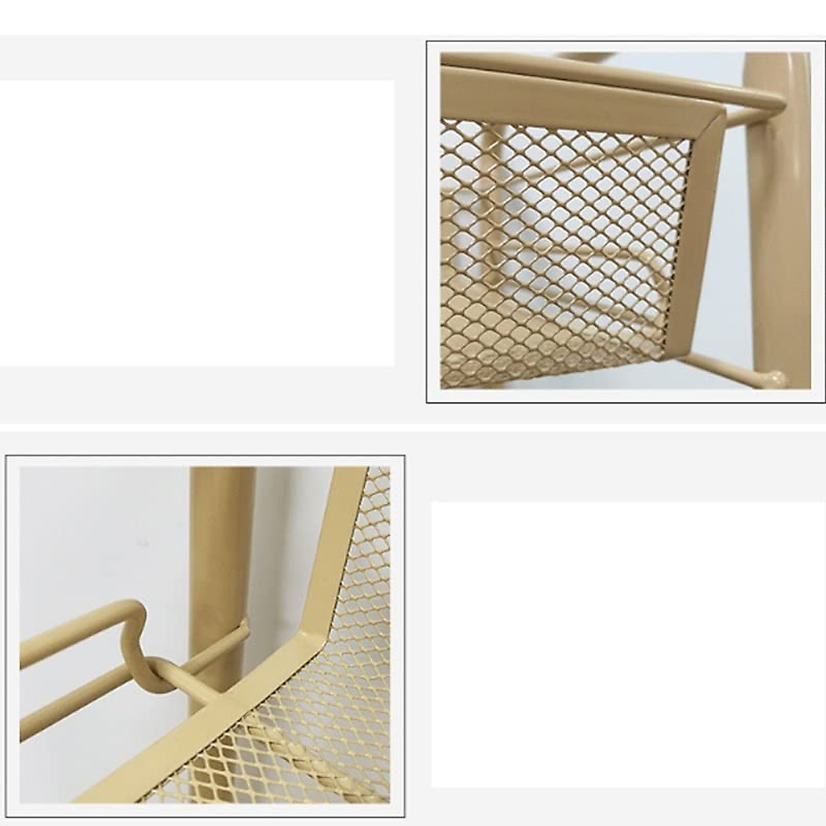 TBGFPO Kitchen Bathroom Bathroom Shelving Trolley with Wheel Three-Layer Storage Rack with Hook Trolley (Color : D, Size : As Shown)