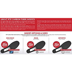 Carbon Fiber Full Shoe Semi-Rigid Insert 25 cm Men's Size 8 or Women's Size 9 Made in The USA