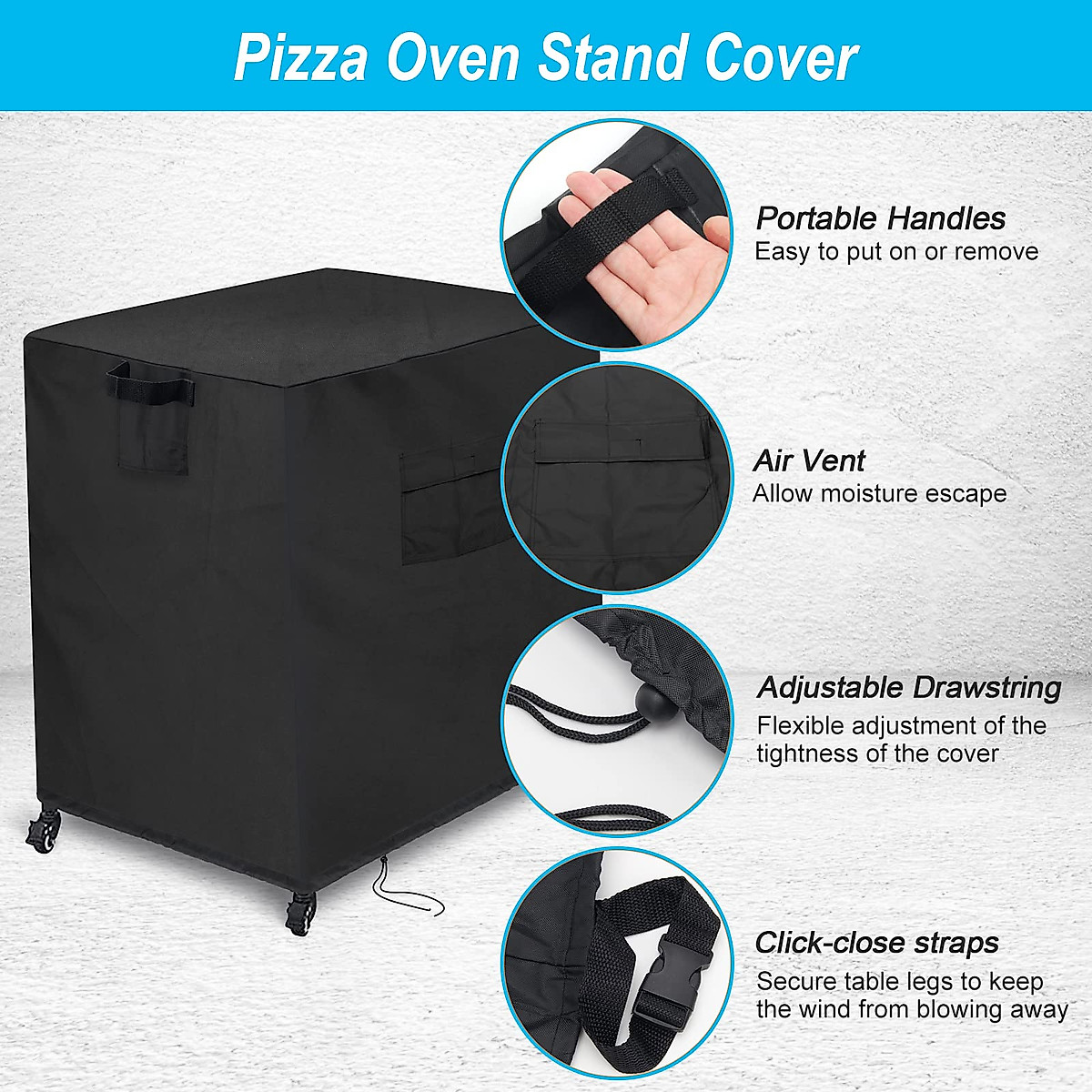 Outdoor Table Cover for Ooni Large Table, Catcan 36 x 32 x 32inch Waterproof Outdoor Prep Table Cover Pizza Oven Stand Cover
