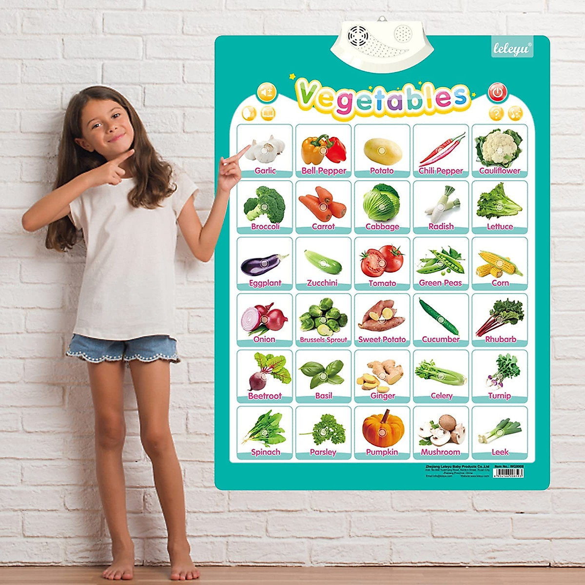 6Pcs Electronic Interactive Alphabet Wall Chart for Kids, ABC Learning for Toddlers,Learning Toys for Toddlers, Talking ABC,123s,Animal,Fruits,Vehicles & Vegetables Poster,Preschool Gifts for Kids