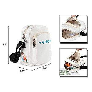 Togood Cell Phone Wallet Canvas Pocket Purse Small Crossbody Bags for women/men (White)