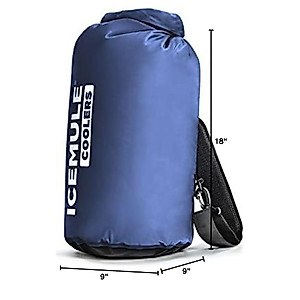 IceMule Classic Small Collapsible Backpack Cooler - 10 Liters, Marine Blue, Waterproof, Hands Free, 24+ Hours Cooling, Soft Sided Cooler for Hiking, Camping, Fishing & Picnics