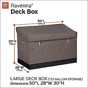 Classic Accessories Ravenna Water-Resistant 133 Gallon Deck Box, outdoor storage box