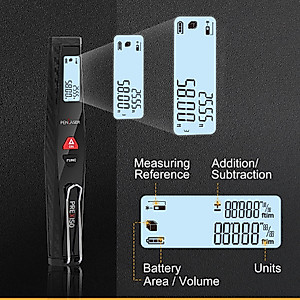 PREXISO 135Ft Mini Laser Measure Backlit Digital & PREXISO 2-in-1 Laser Level Spirit Level with LED Lights, 100Ft Point & 30Ft Line