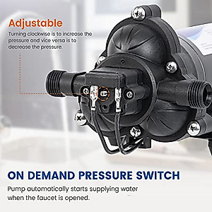 DC HOUSE 33-Series Black 115Volt Water Pressure Pump 3.3GPM 45PSI with Power Plug Self Priming Water Pump Electric 115V AC for High-Flow Moderate-Pressure Booster Agriculture Spraying Transfer