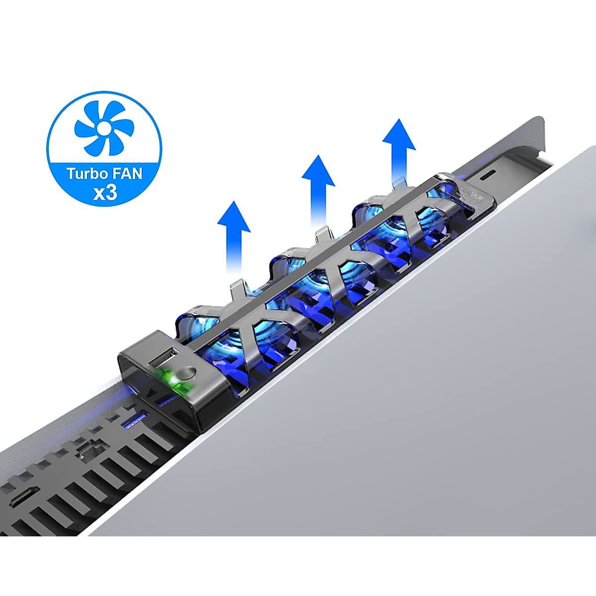 PS5 Auto Fan, External ElecGear USB Turbo Fan with Car Temperature Sensor for PlayStation 5 Ultra HD and Digital