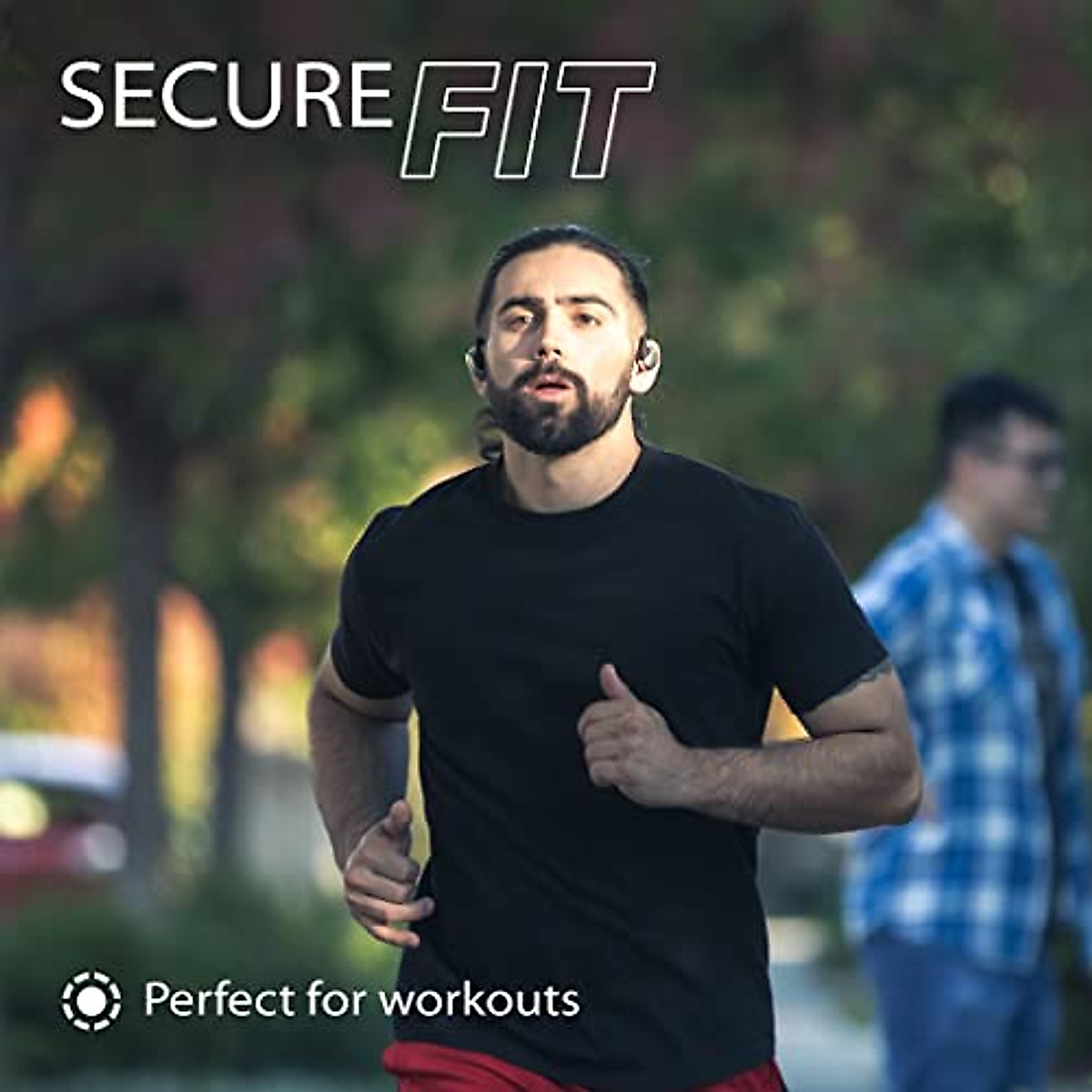 Avantree Pebble - Wireless Open Ear Earbuds with Adjustable Soft Earhook, Bluetooth 5.2 Headphones with Physical Volume Buttons, 10H Playtime and up to 35H w/Charging case, Premium Sound Quality