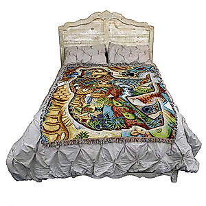 Pure Country Weavers Grizzly Bear Blanket - Animal Spirits Totem by Sue Coccia - Gift Tapestry Throw Woven from Cotton - Made in The USA (72x54)