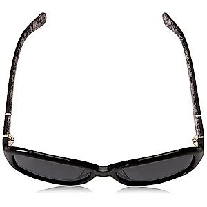 Kate Spade New York Women's Cheyenne Rectangular Sunglasses, Black & Gray Polarized, 55 mm