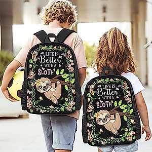 SENROLAN Sloth Backpack Set Sloth Backpacks+Lunch Bag With Holder+Pencil Case 3 Pieces Branch School Book Bag Travel Hiking For Girls Boys Men Women …