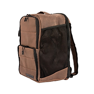 EDC Meal Prep Backpack by Evolutionize - Full Meal Management System - Holds 6 Meals - Includes Portion Control Meal Prep Containers + Ice Pack (Backpack - 6 Meal, Brown (Waxed Canvas))