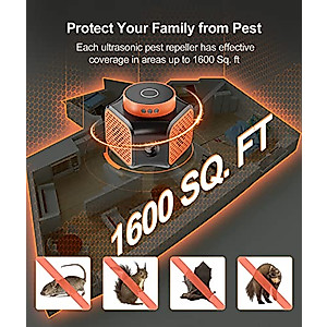 Mouse Repellent, Meilen Mice Repellent Ultrasonic Pest Repeller, Rodent Repellent Indoor, Squirrel Repellent, Rat Control with Ultrasounds and 9 Strobe Lights, Rat Repellent for House RV Garage