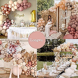 Longwu Balloon Arch Garland Kit,Blush Nude Apricot Party Balloons Decoration Set for Retro Boho Wedding Baby Shower Bridal Engagement Anniversary Graduation Birthday Decorations