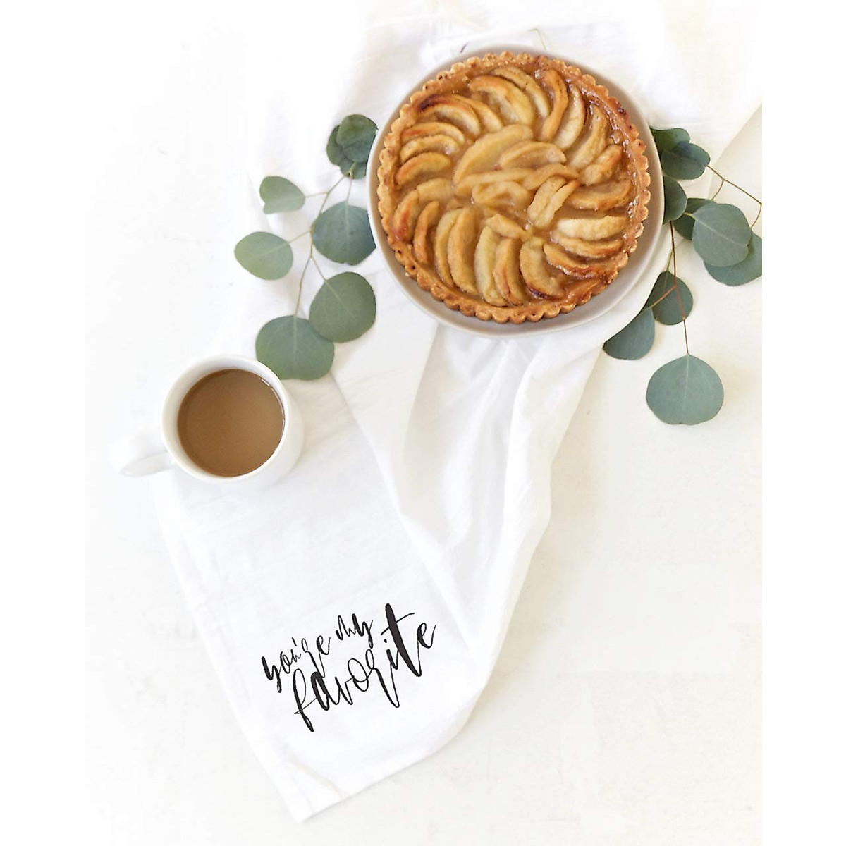 The Cotton & Canvas Co. You're My Favorite Soft and Absorbent Kitchen Tea Towel, Flour Sack Towel and Dish Cloth, for Her