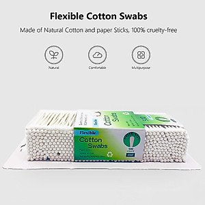 Natural Paper Cotton Swabs 500ct, Double Tips Cotton Buds for Personal Care