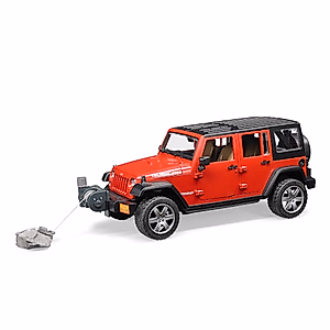 Bruder Toys - Recreational Realistic Jeep Wrangler Unlimited Rubicon with Openable Doors and Removeable Rear Seat (Color May Vary) - Ages 3+
