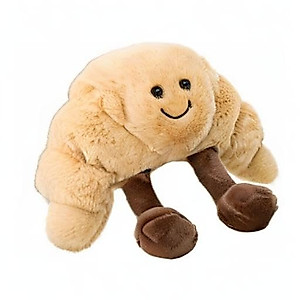 EPRHAY Toast Bread Plush Toy, Croissant Plush Cute Smile, Food Plush Pillow, Cute Plush Stuffed Toy, Funny Soft Plush Toy for Gifts