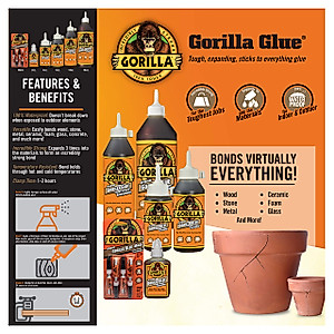 Gorilla Minis, Original Waterproof Polyurethane Glue, Four 3 Gram Tubes, Brown, (Pack of 1)