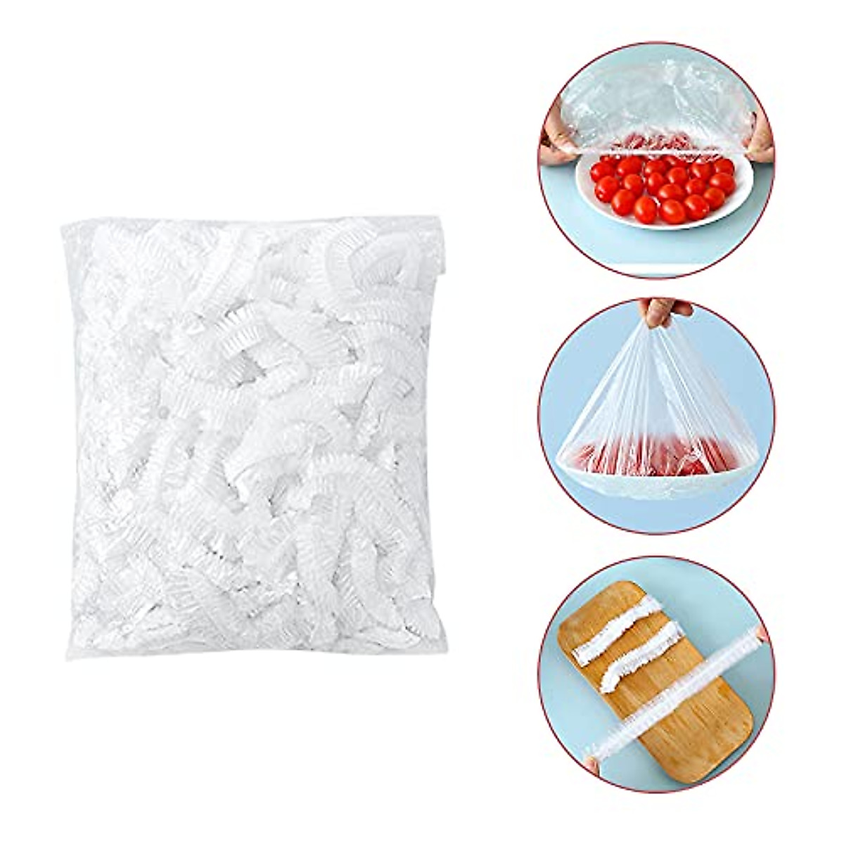 Fresh-keeping Food Refrigerator 400PC Leftover Food-grade Household Cover Kitchen，Dining & Bar Water Tight Storage Container (White, One Size)