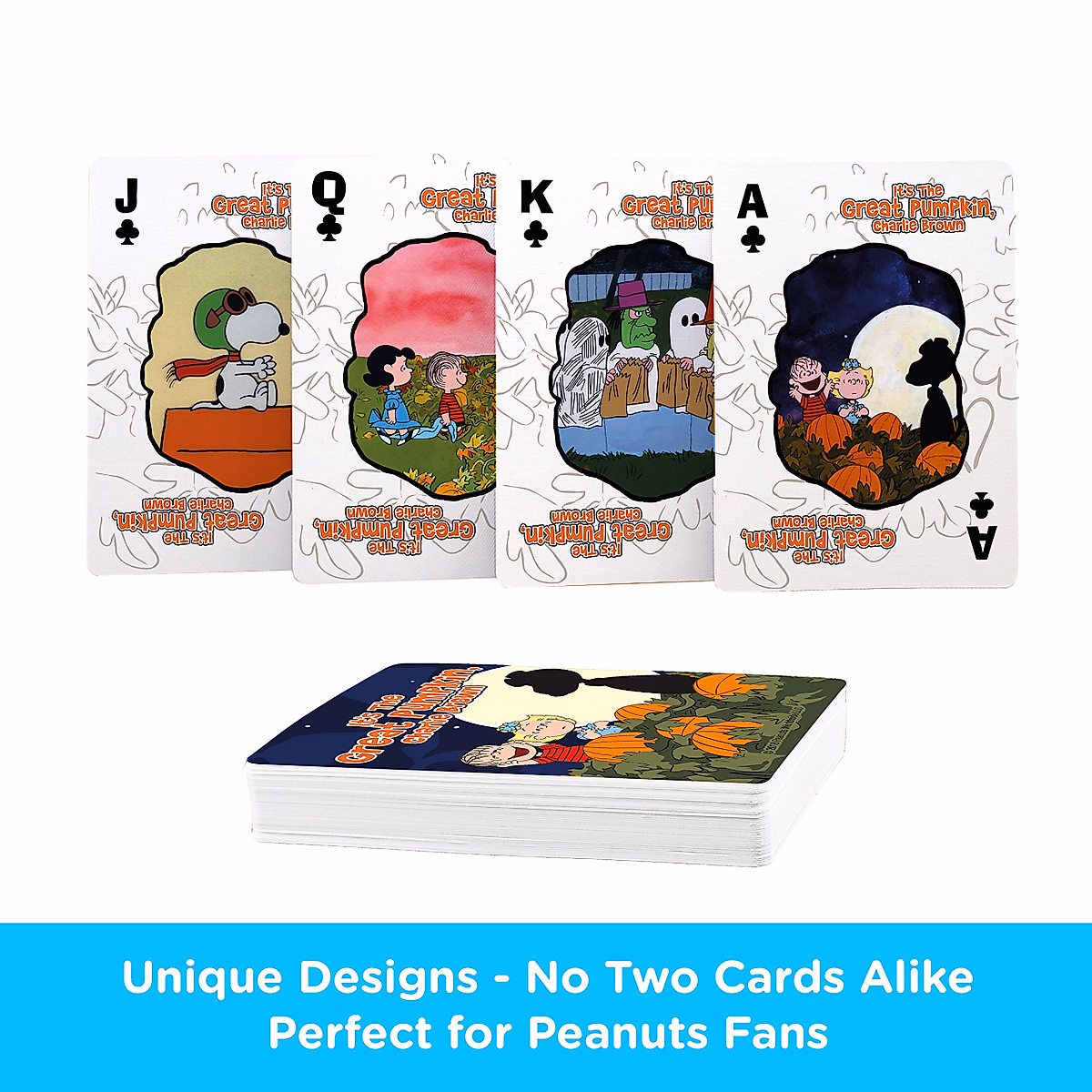 AQUARIUS Peanuts Great Pumpkin Playing Cards - Peanuts Themed Deck of Cards for Your Favorite Card Games - Officially Licensed Peanuts Merchandise & Collectibles