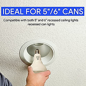 Energetic 6 Pack LED Flood Light Bulbs, 900LM, 11W=75W, Dimmable LED can Light Bulbs, Daylight 5000K, E26 Base, UL Listed, Damp Rated