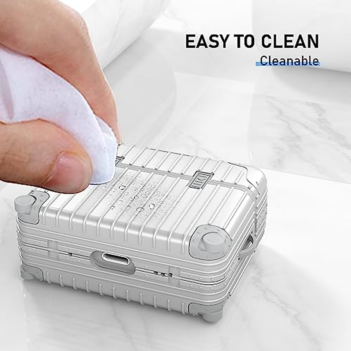 AirPods Pro 2 Case Cover, KOREDA Funny Suitcase Design Case for Airpods Pro 2nd Generation/1st Generation (2022/2019), Cute Fashion Protective Hard Case for Women Men with Keychain (Silver)