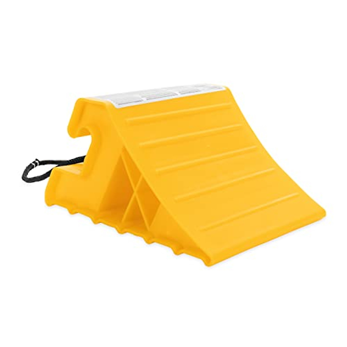 Camco Super Wheel Chock with Rope - Helps Keep Your Trailer in Place So You Can Re-Hitch - (44475) , Yellow